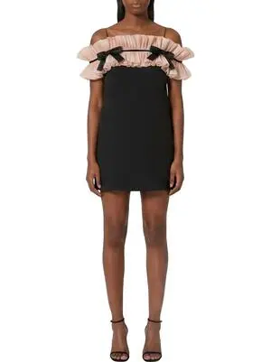 Valentino Garavani Dress With Ruffled Bow Detail - Black