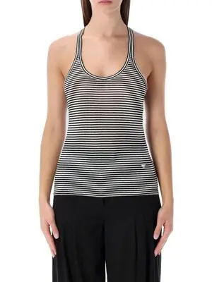 TOM FORD Striped Racerback Tank - Black
