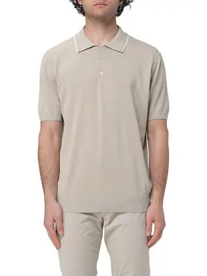 Canali Cotton Knit Polo Shirt - Beige