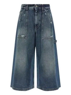 Dolce & Gabbana Distressed Denim Carpenter Shorts - Blue
