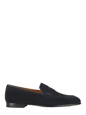 DOUCAL'S Suede Loafers With Saddle Strap - Blue