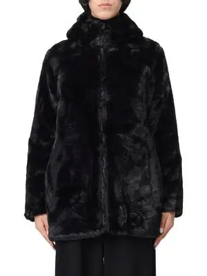 SAVE THE DUCK Faux Fur Hooded Jacket - Black