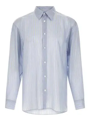 Dries Van Noten Striped Cupro Shirt - Blue