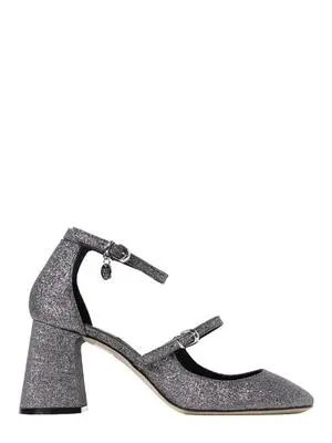 MSGM High Heel Mary Jane Shoes With Ankle Strap - Silver
