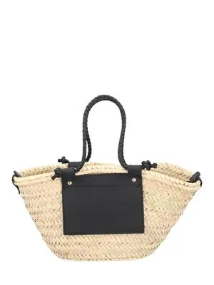 CastaÑer Woven Top Handle Bag - Black