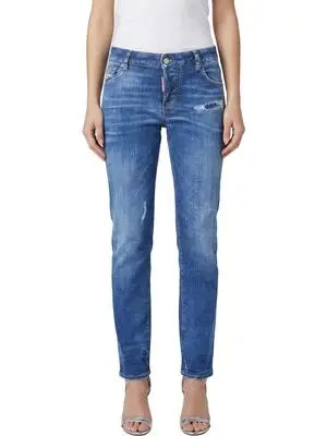 Dsquared2 Distressed Denim Slim Fit Jeans - Blue