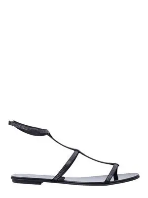 PEDRO GARCIA Suede Calfskin Sandals With Rhinestones And Adjustable Ankle Strap - Black
