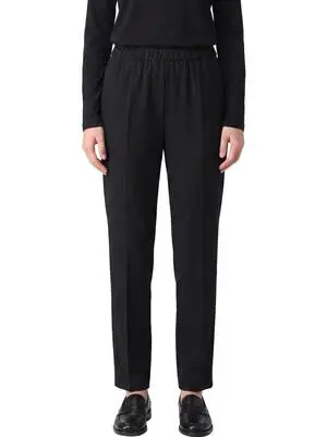 Fabiana Filippi Slim Fit Wool Blend Pants With Monile Detail - Blue
