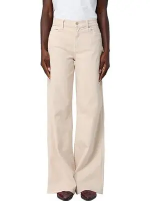 7 For All Mankind Flare Jeans In Cotton Denim - Beige