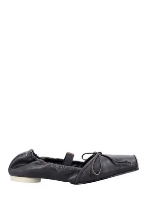 MAISON MARGIELA Laminated Leather Ballerina Flats - Black