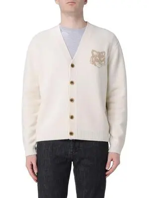 Maison Kitsuné Embroidered Fox Face Cardigan - Beige