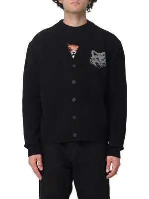 Maison Kitsuné Embroidered Fox Face Cardigan - Black