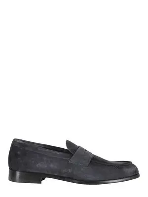 DOUCAL'S Penny Loafers In Aged Suede - Blue