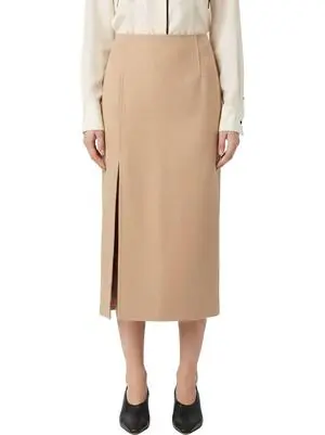 Sportmax Virgin Wool Pencil Skirt - Red