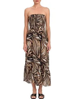 TWINSET Printed Viscose Midi Dress - Black
