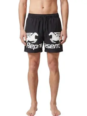 REPRESENT Logo Swim Shorts - Black 1