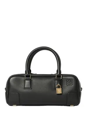 Loewe Amazona 23 Nappa Calfskin Handbag With Embossed Logo - Black