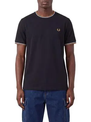 Fred Perry Cotton T-shirt With Logo - Black