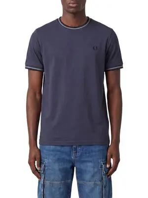 Fred Perry Cotton T-shirt With Logo Charcoal