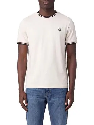 Fred Perry Cotton T-shirt With Logo - Ivory