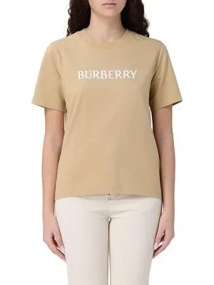 Burberry Burberry Crewneck Cotton T-Shirt With Logo Beige