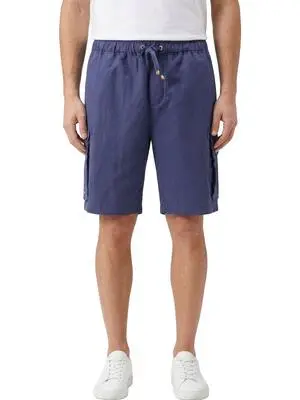 Brunello Cucinelli Linen And Cotton Cargo Shorts - Blue