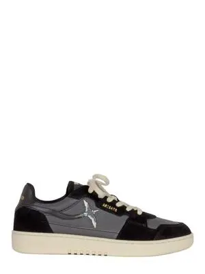 Axel Arigato Bee Bird Low Top Leather And Suede Sneakers With Side Embroidery - Black