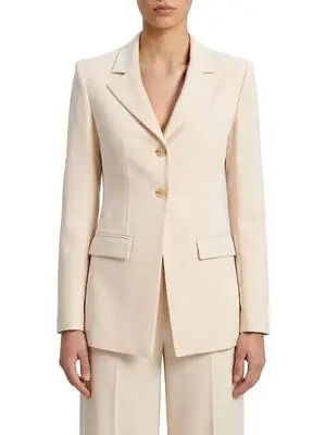 Patrizia Pepe Single-breasted Polyester Blazer - Ivory