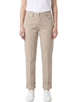 DONDUP Cropped Fit Stretch Denim Jeans - Beige