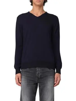 XC V-neck Fine Knit Jumper - Blue