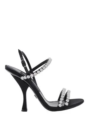 Dolce & Gabbana Embellished High Heel Sandals - Black