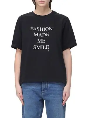 Victoria Beckham Cotton T-shirt With Slogan Print - Black