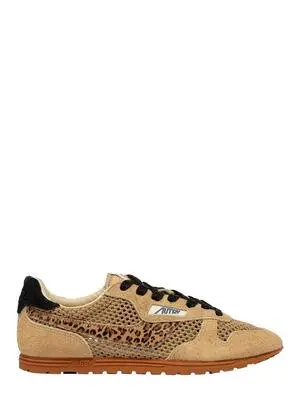 AUTRY Windspin Suede And Perforated Mesh Sneakers - Red