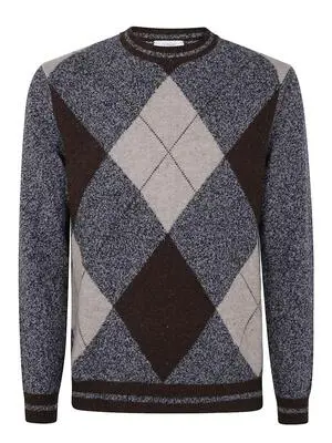 BALLANTYNE Argyle Crew Neck Jumper - Multicolor