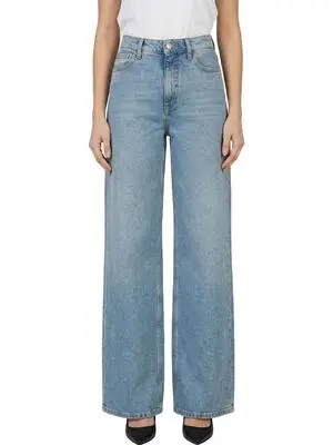 CYCLE Wide Leg Jeans In Cotton Denim - Blue