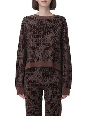 Moschino All-over Logo Knit Jumper - Brown