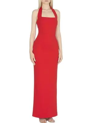 Solace London Halterneck Maxi Dress - Red