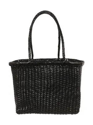 Dragon Diffusion Woven Leather Bag - Black