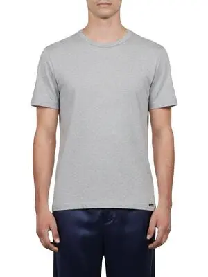 TOM FORD Crewneck T-shirt In Stretch Cotton With Short Sleeves And Straight Hem