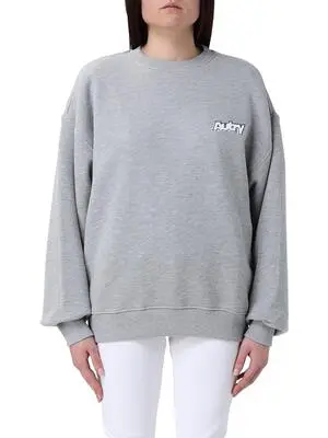 AUTRY Cotton Blend Crew Neck Sweatshirt With Logo Detail - Grey