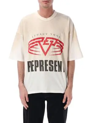 REPRESENT Cotton Crew-neck T-shirt With Logo - Ecru
