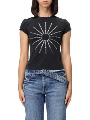 Alexander Wang Slim Fit Stretch-cotton T-shirt With Contrast Logo - Black