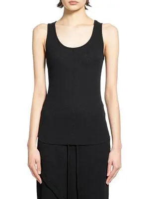 THOM KROM Sleeveless Cotton And Linen Blend Top - Black