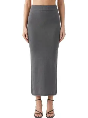 ENTIRE STUDIOS Cotton Knit Pencil Skirt - Grey