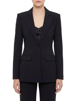 Patrizia Pepe Single-breasted Polyester Blazer - Black