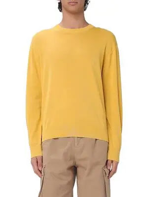 LANEUS Cotton Knit Crewneck Sweater - Yellow