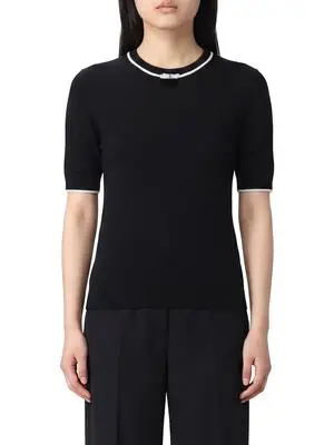 Valentino Garavani Wool Crew Neck Sweater With Bow And Vlogo Signature - Black