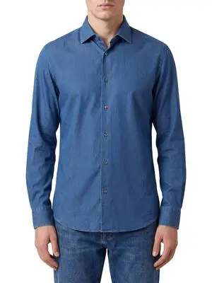 Zegna Long-sleeved Slim Fit Formal Shirt In Cotton With French Collar - Grey