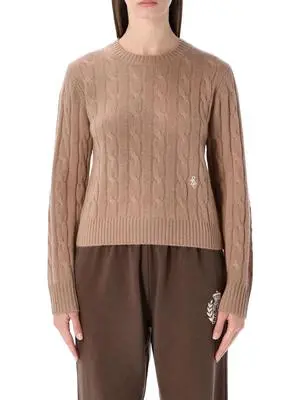 SPORTY & RICH Cable Knit Jumper - Brown