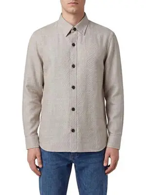Zegna Shirt Jacket In Cashmere And Linen Blend - Grey